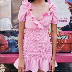 Zara | Dresses | Zara Linen Blend Mini Ruffle Dress Smocked | Poshmark